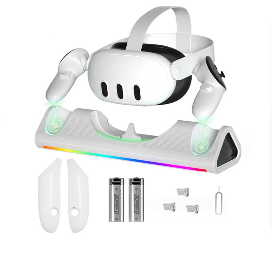 VR Headset Controller Charger Stand RGB Lighting Mode Display Stand 2 ...