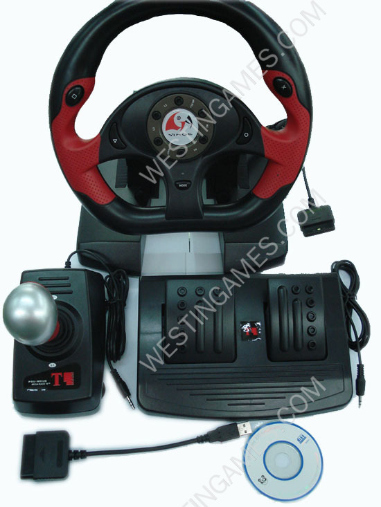 PS2/PC Twin Turbo Race Steering Wheel - Westingames