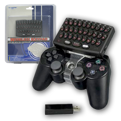 Wireless Keypad Keyboard for Sony Playstation 3 PS3 Controller ...