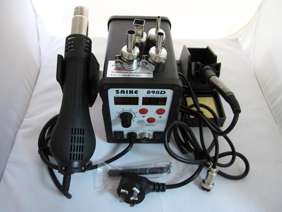 SAIKE 898D 2 in 1 SMD Rework Soldering Station Hot Air Gun & Soldering ...