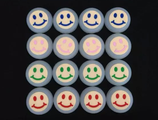 Smiley Face Design Anti-slip Silicone Thumb Stick Grips Caps for PS4 ...