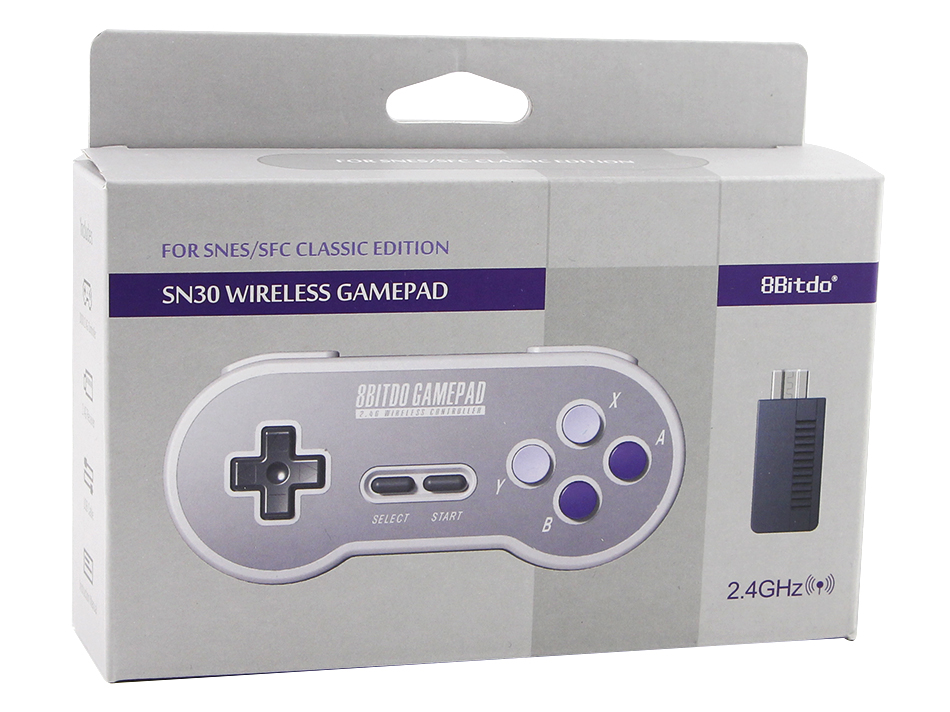 8bitdo SN30 2.4G Wireless Gamepad Controller for SNES and SFC Classic ...