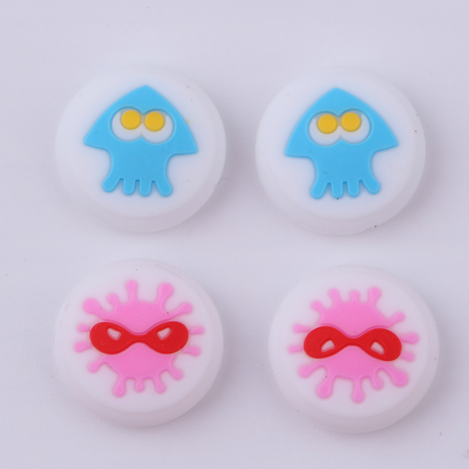 New 2in1 Thumb Grips Analog Caps Silicone Rubber For NS switch Joy-con ...