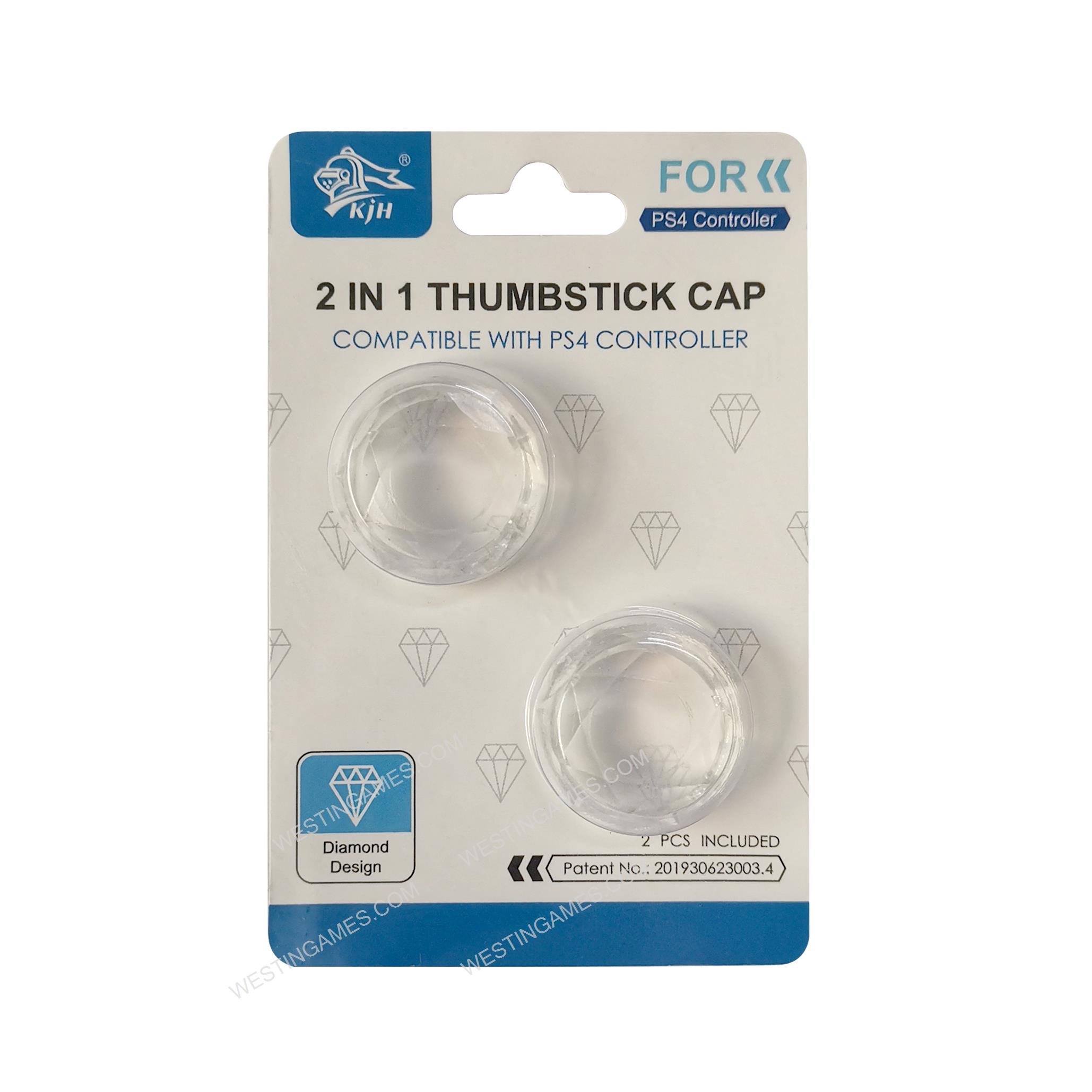 Diamond Shape Thumb Grips Analog Hard Caps for PS5 Controller - White ...