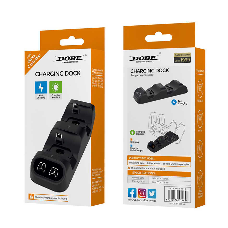 Universal Dual Charging Dock Station Dual Controller Charger Console ...
